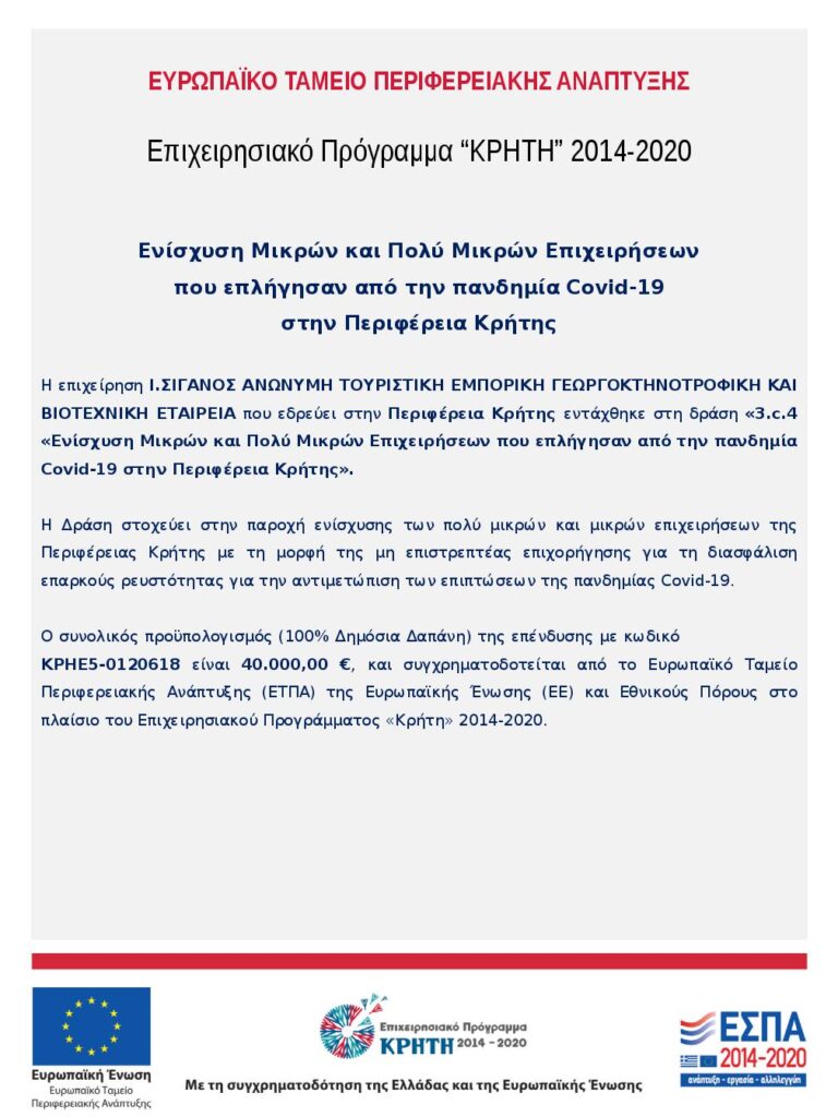 Ενισχυση επιχειρησεων από την Περιφερεια Κρητης - Siganos Executive ...